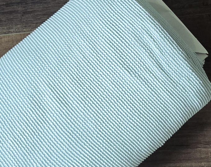 Variegated Ribbed Knit, Fabric by the Yard, Floral, Rib Knit, Sky Blue ...
