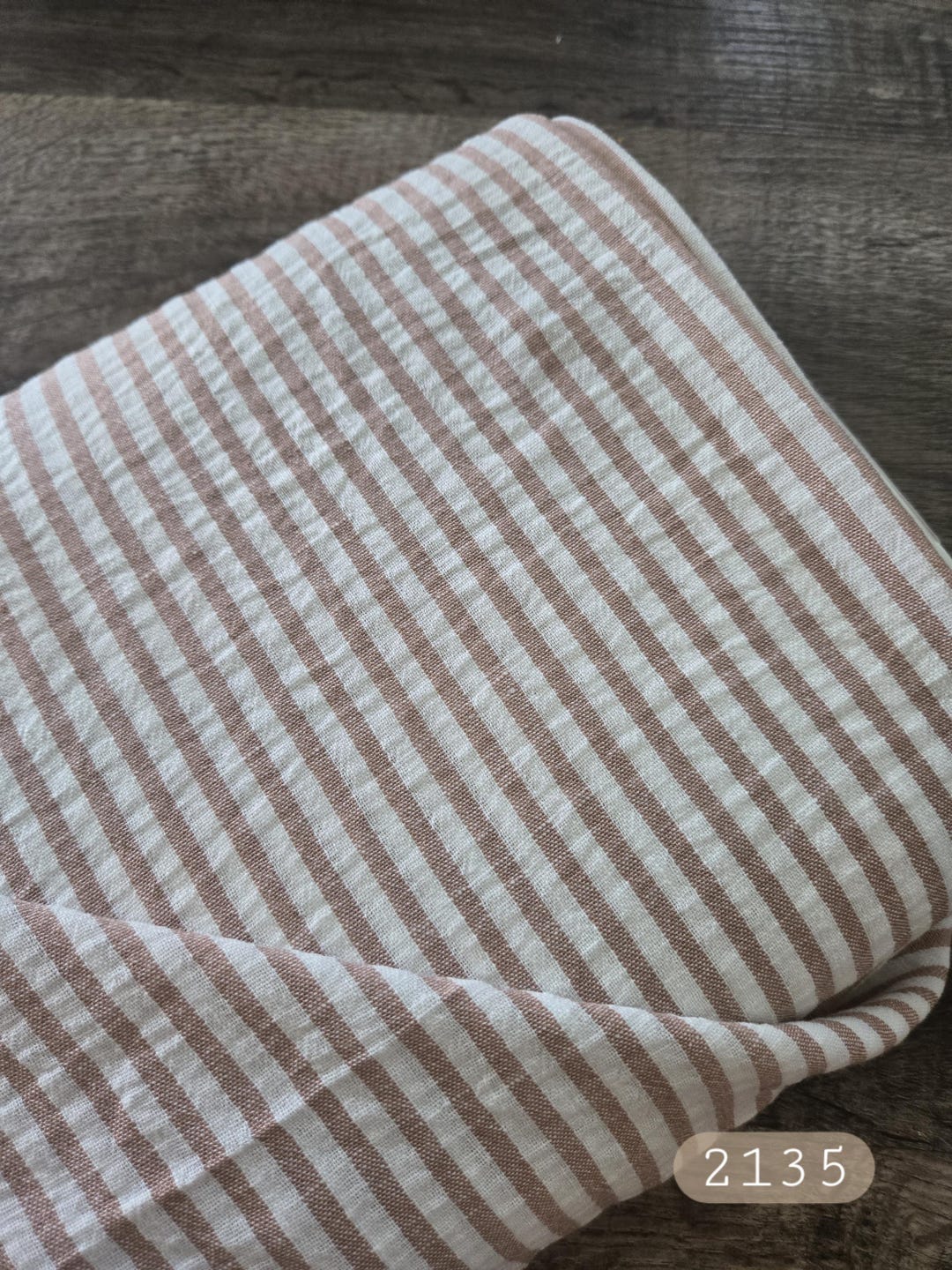 Striped Fabric by the Yard, Poly Fabric by the Yard, Linen Look, Rose ...