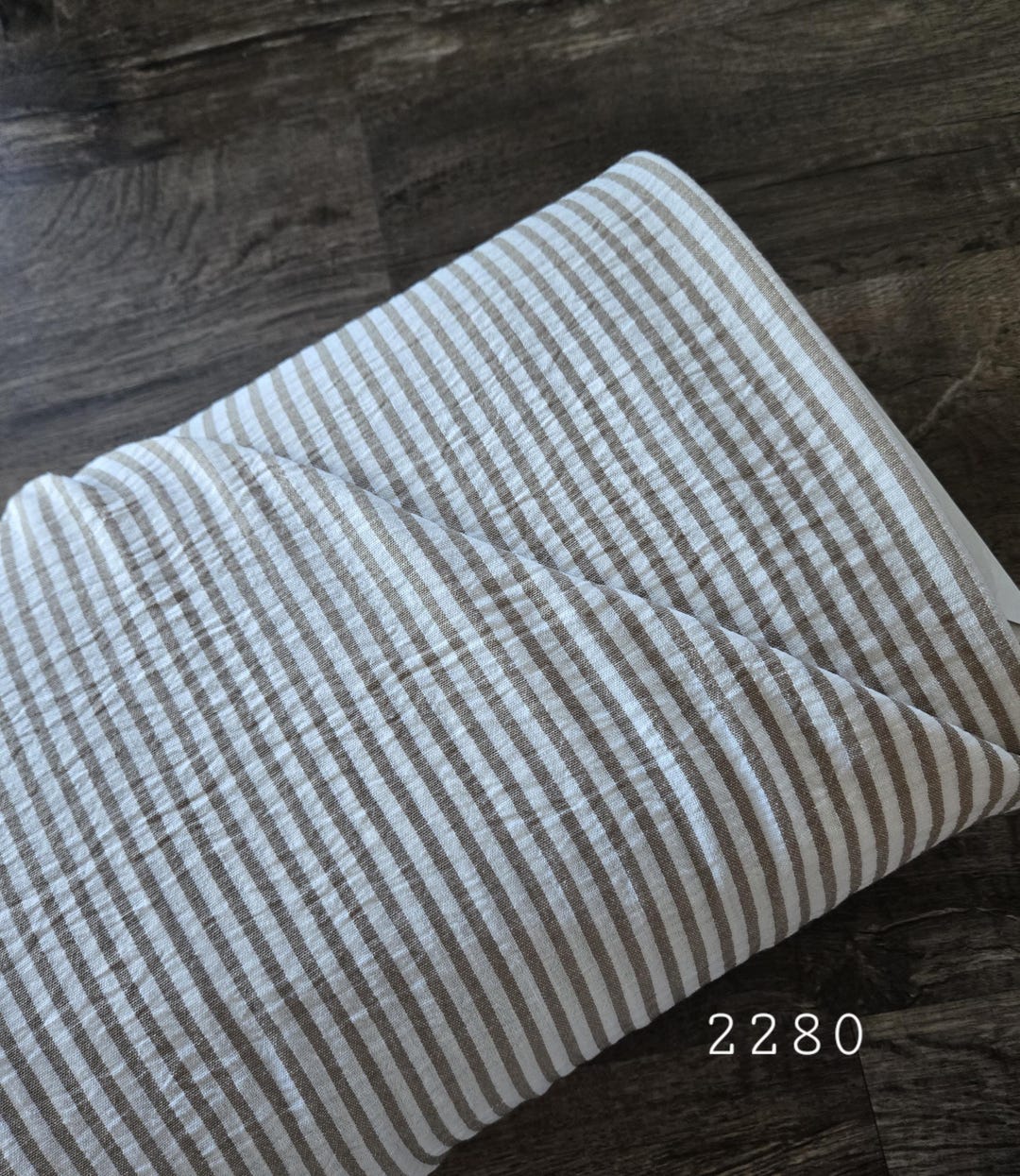 Linen Look Polyester Fabric by the Yard, Fabric, Natural Stripes #2280 ...