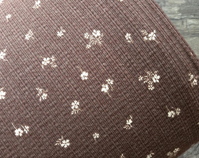 Pointelle Knit, Fabric by the Yard, Rib Knit Floral, Rib Knit, Autumn ...