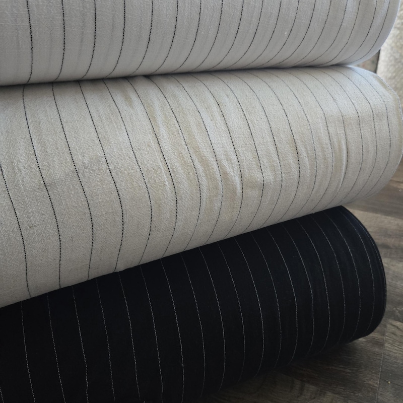 Striped Linen Fabric - Etsy