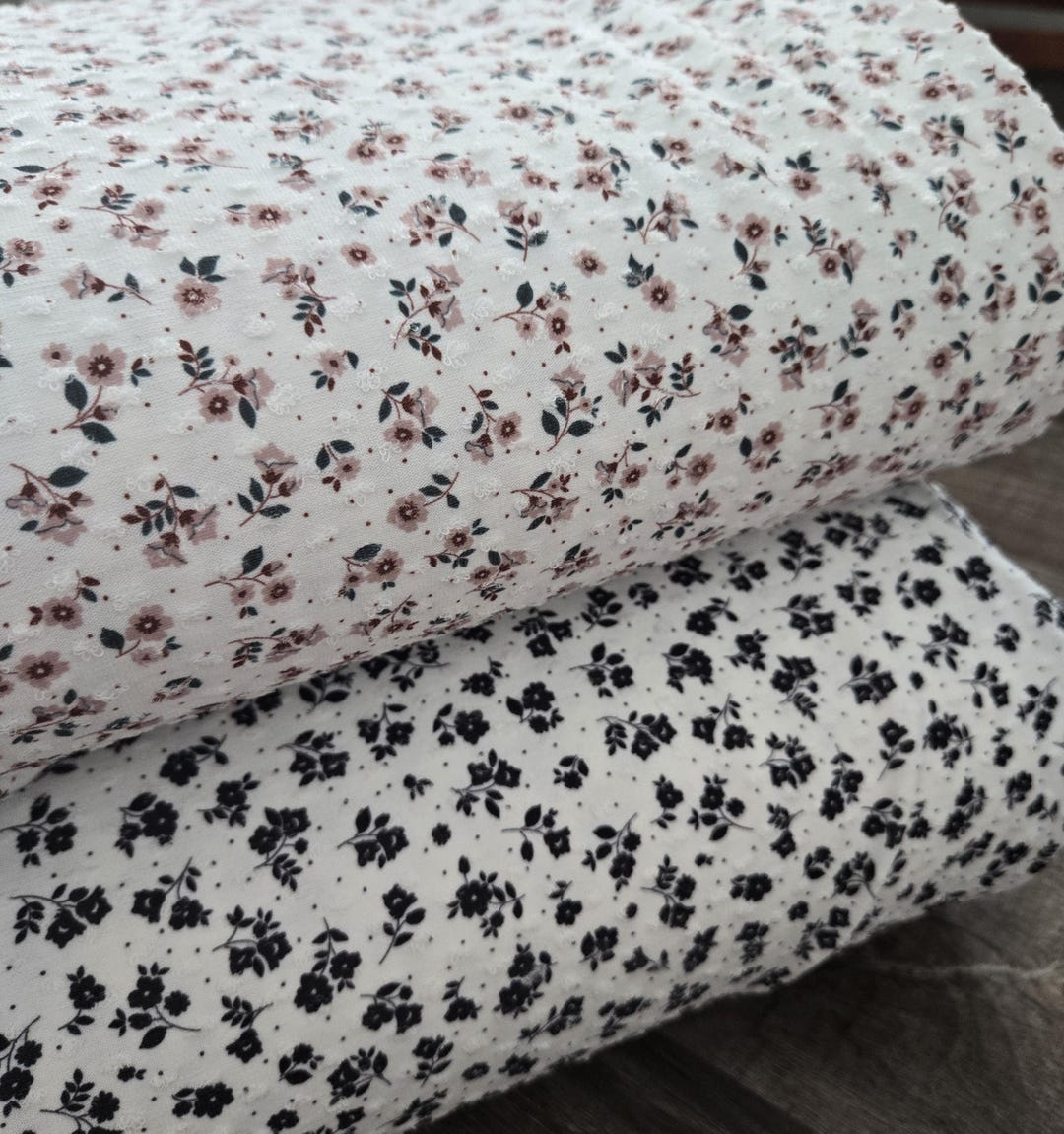 Swiss Dot Knit Fabric by the Yard, Knit Fabric by the Yard, Black ...