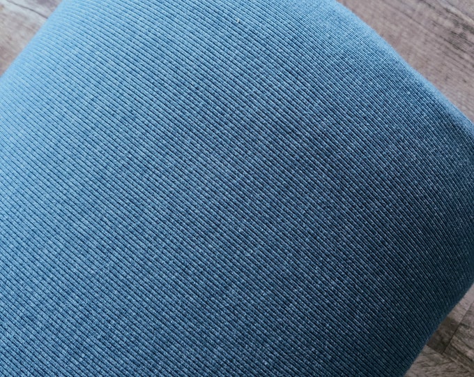 Variegated Ribbed Knit, Fabric by the Yard, Floral, Rib Knit, Sky Blue ...