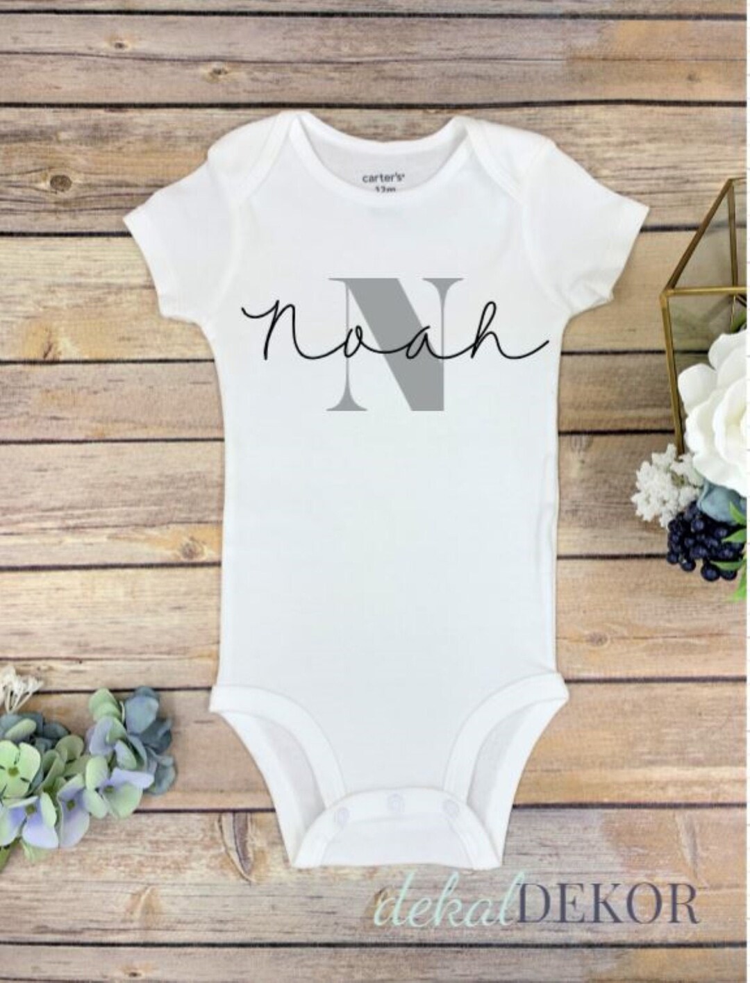 Custom Baby Name Onesie® | Baby Initial Personalized Onesie ...