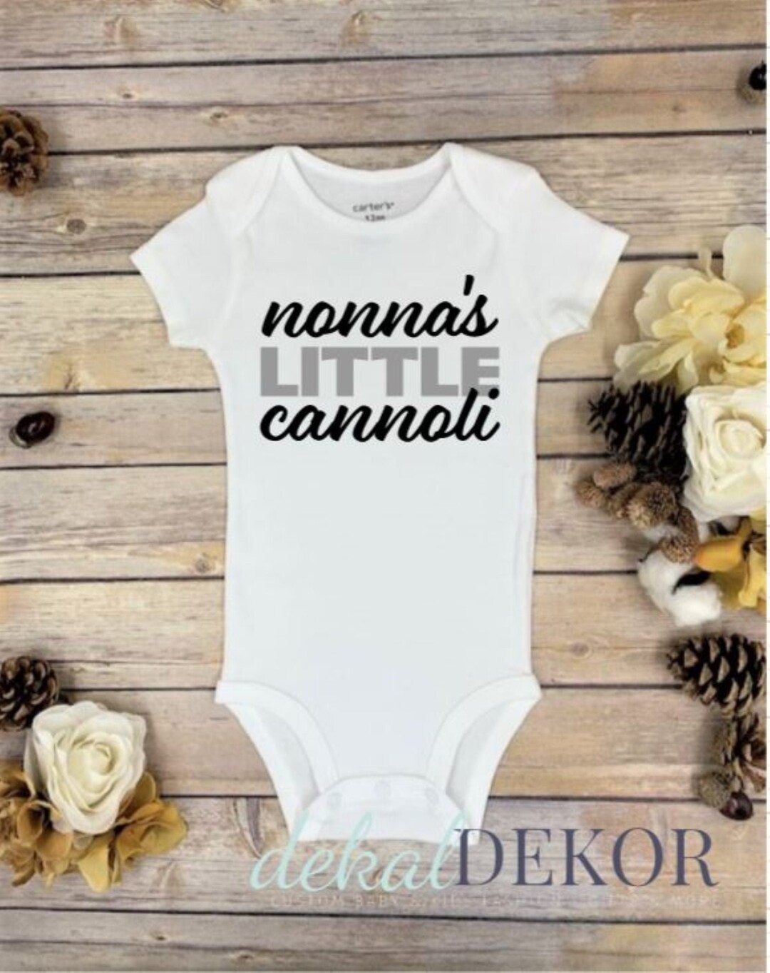 Nonna Onesie® | Nonna's Little Cannoli | Funny Onesie® | Baby Shower ...