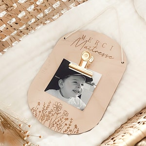 Teacher and Nanny Wooden Photo Holder Lucien to Personalize Gift School ...