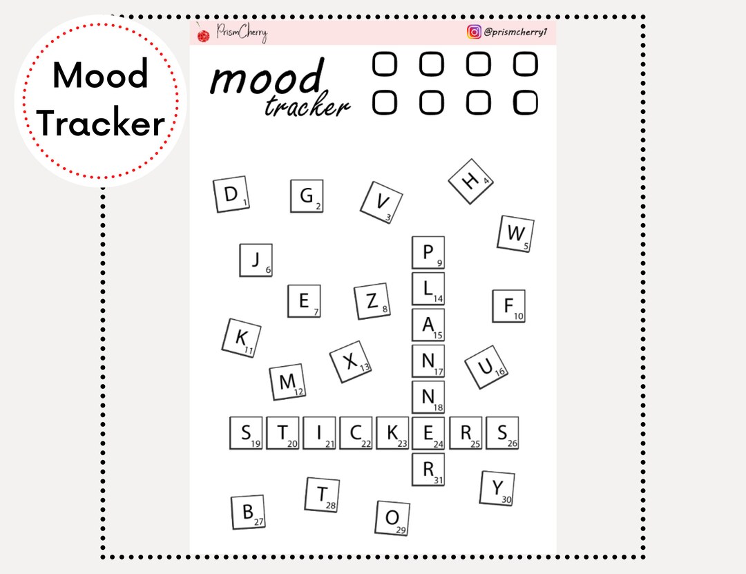 Letter Blocks Mood Tracker - Etsy
