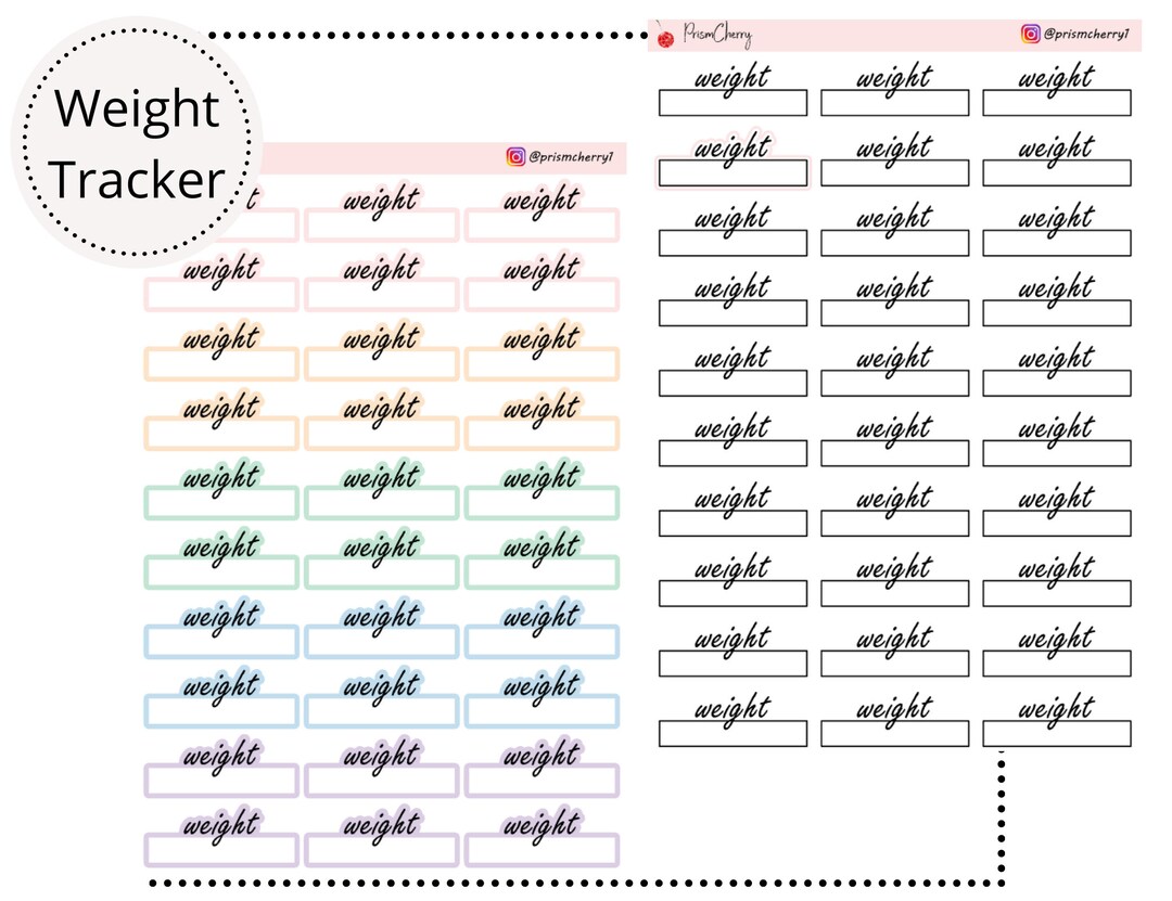 Weight Tracker Stickers - Etsy