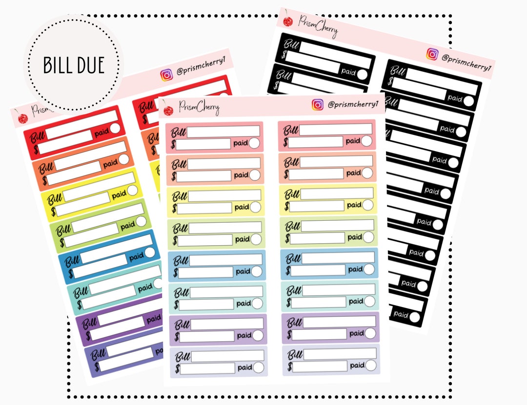 Bill Dues || Minimalist Planner Sticker || Functional Planner Sticker ...