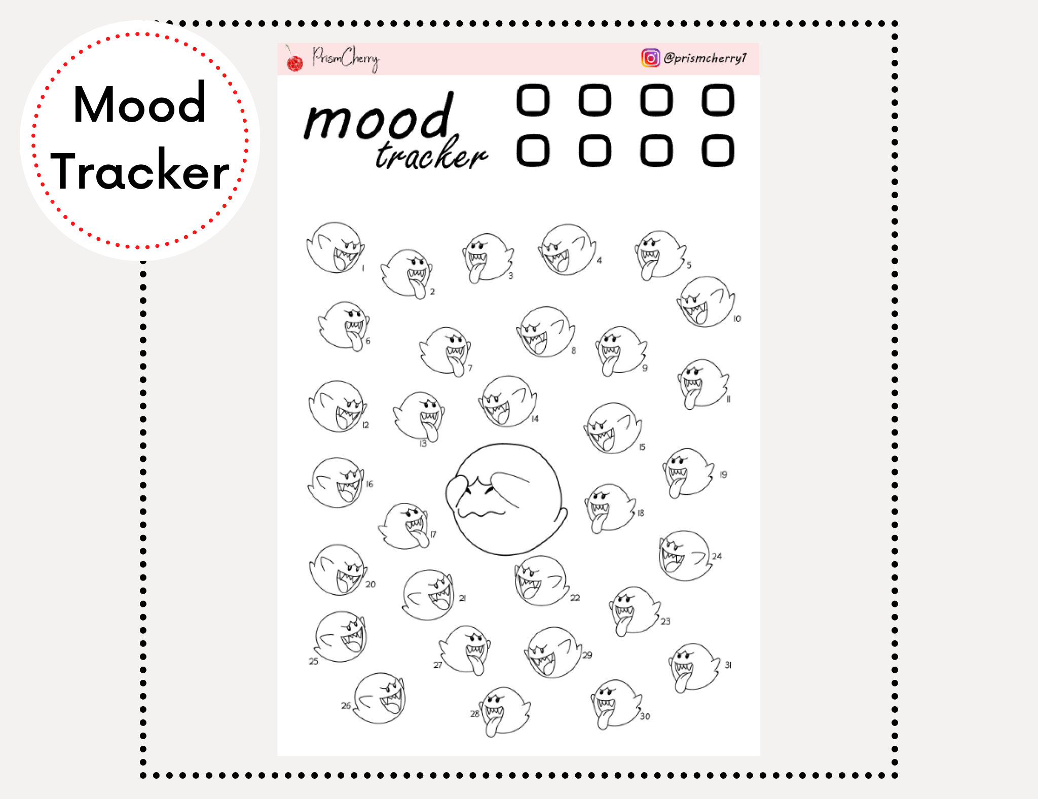 Little Ghost Mood Tracker | Etsy