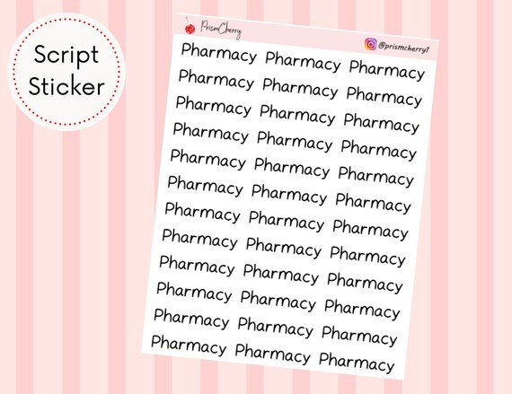 Pharmacy Script Sticker Minimal Planner Sticker - Etsy