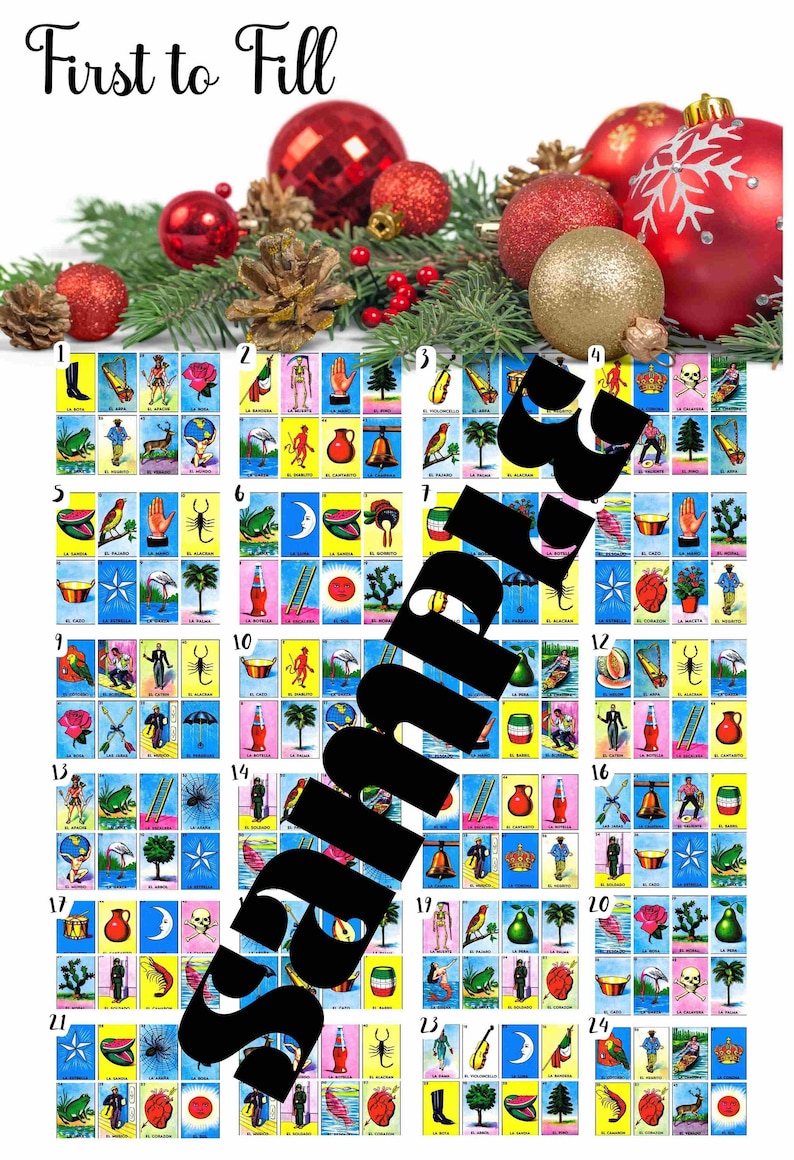 Digital Loteria Board Game Printable Mexican Bingo Card First to Fill ...