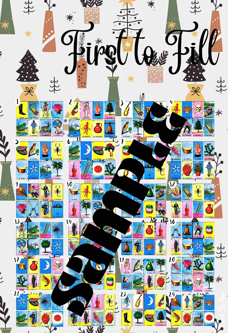 Digital Loteria Board Game Printable Mexican Bingo Card First to Fill ...