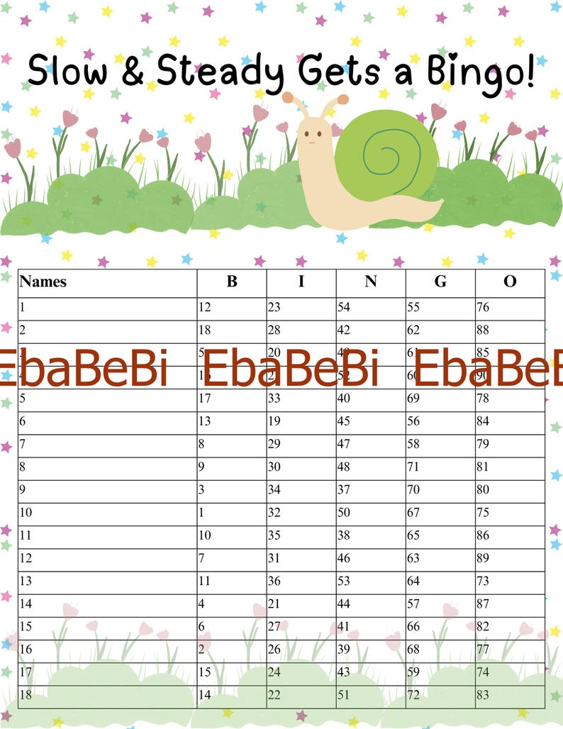 Bingo Boards - Instant Download -bingo Cards 18 Line Bingo 90 Balls ...