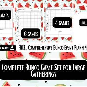 Watermelon Spring Summer Picnic Bunco Score Sheets Set Perfect - Etsy