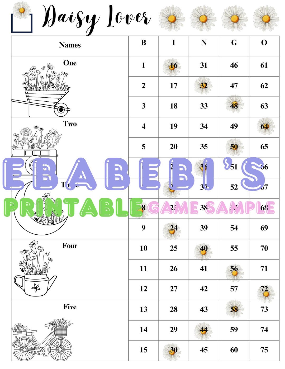 Bingo Blocks -instant Download -15 Lines Bingo Cooking Dinner Kitchen ...