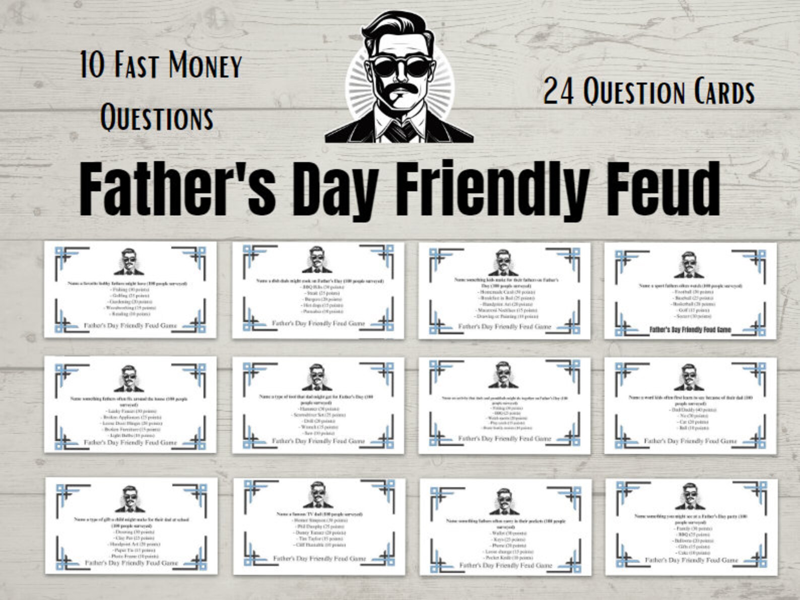 Printable Dad-themed Father's Day Feud Style Trivia Game for Ultimate ...