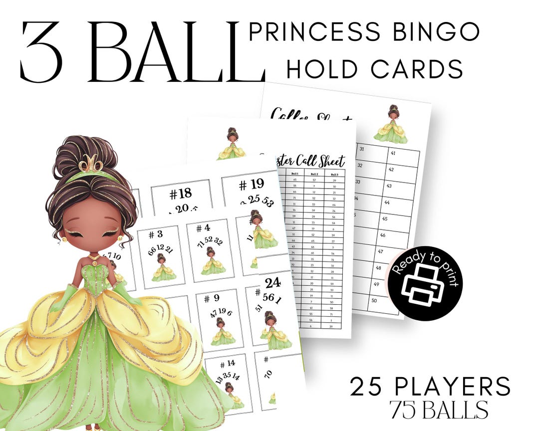 Bingo Hold Cards With Master and Call Sheet 1-25 Player Holds 3 Ball ...