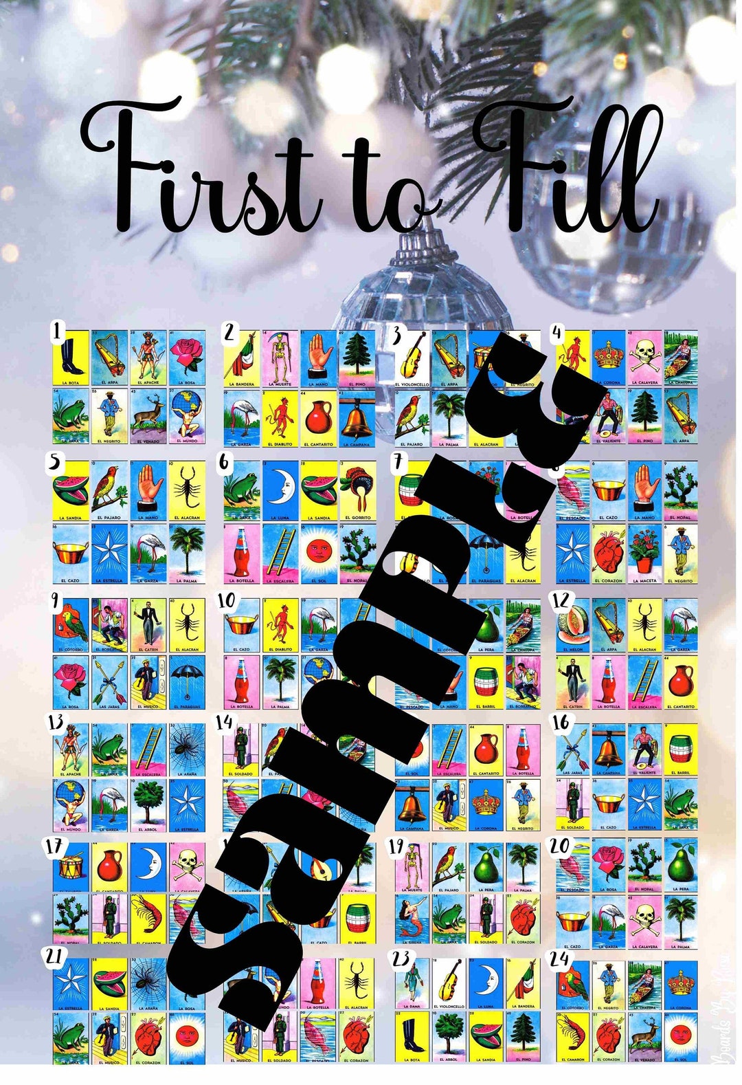 Digital Loteria Board Game Printable Mexican Bingo Card First to Fill ...