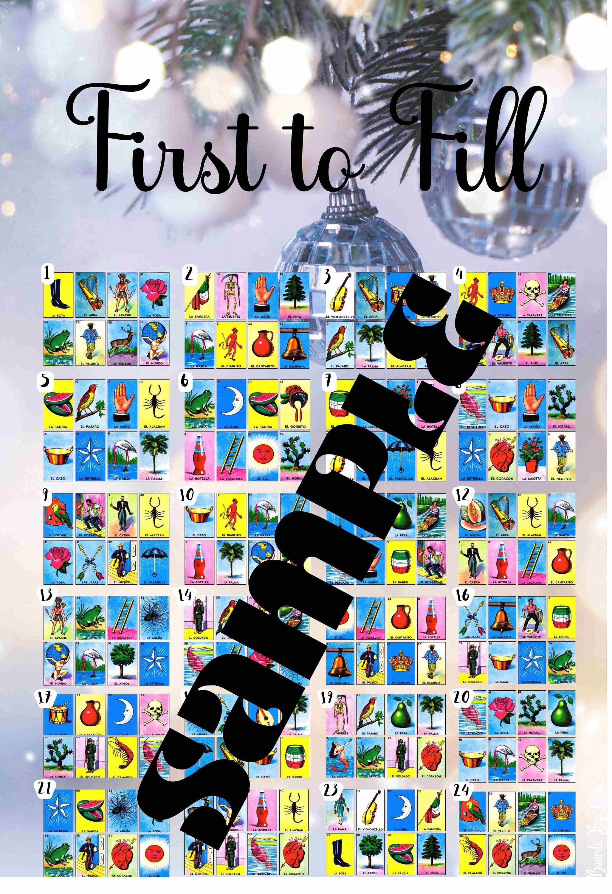 Digital Loteria Board Game Printable Mexican Bingo Card First to Fill ...