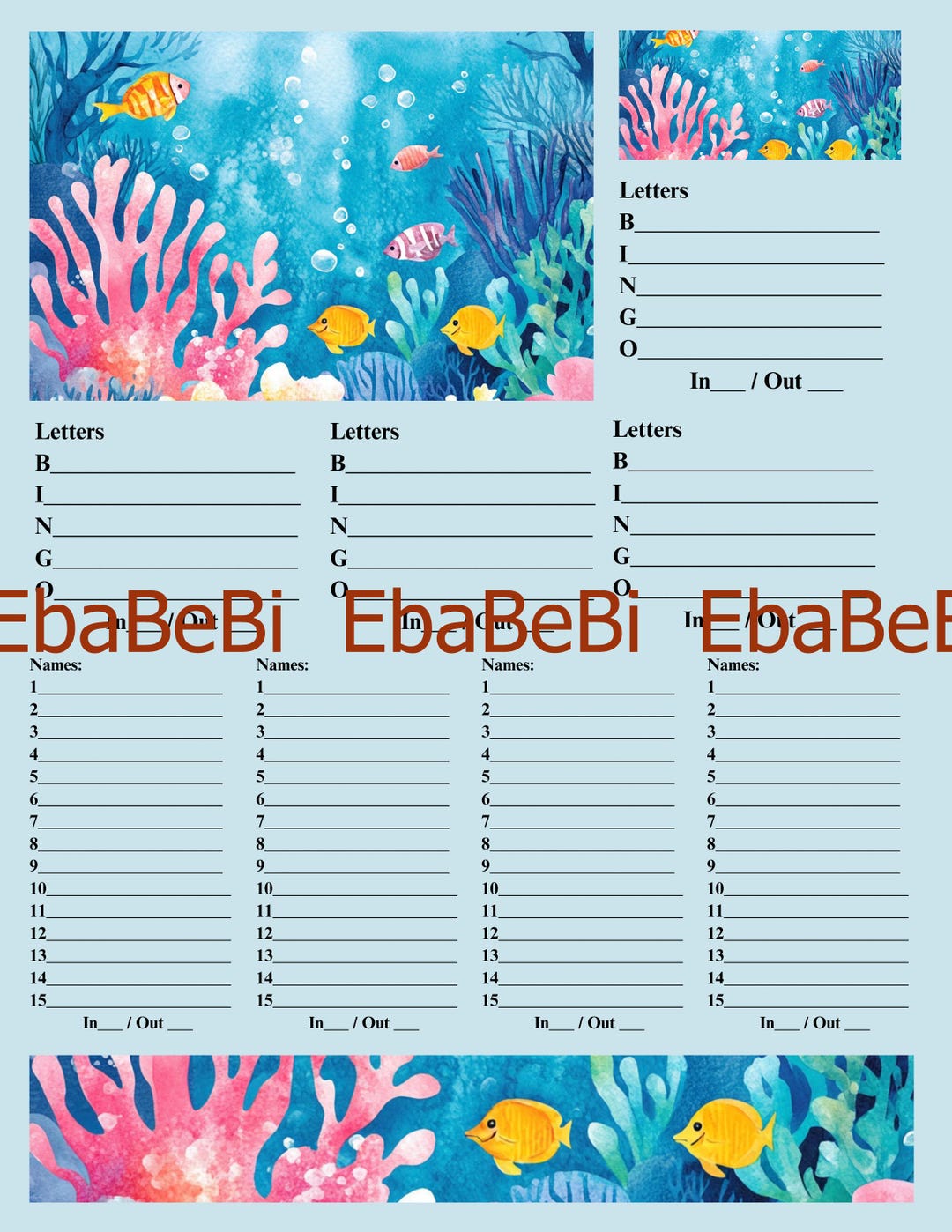 15 Line Bingo Letter Bingo Notebook Page | With 8 Printable Adult Games ...