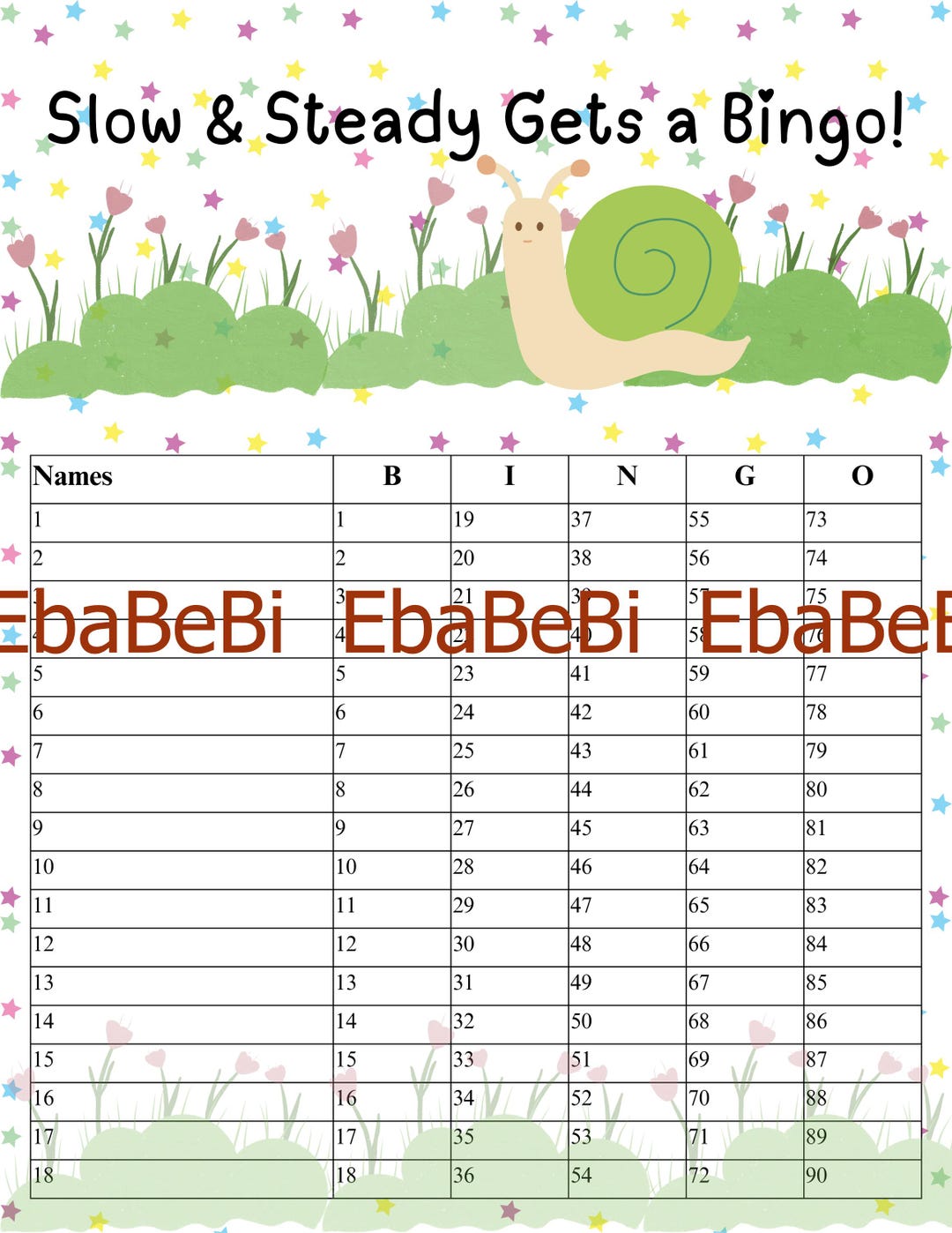 Bingo Boards - Instant Download -bingo Cards 18 Line Bingo 90 Balls ...