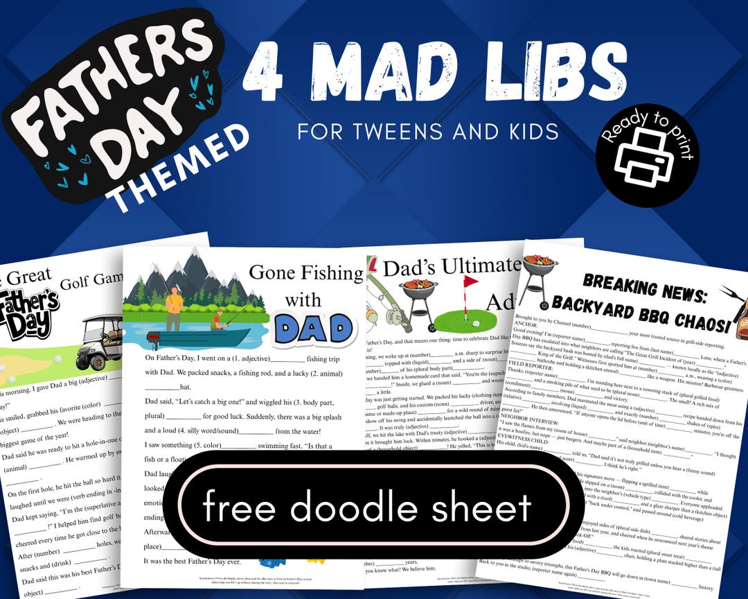 Father’s Day Mad Libs Bundle – 4 Funny Printable Stories for Kids ...