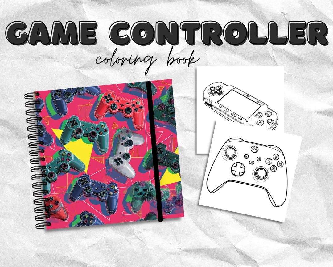 Game Controllers Coloring Book (10x10, Bold Easy) • 55 Pages • Gamer ...
