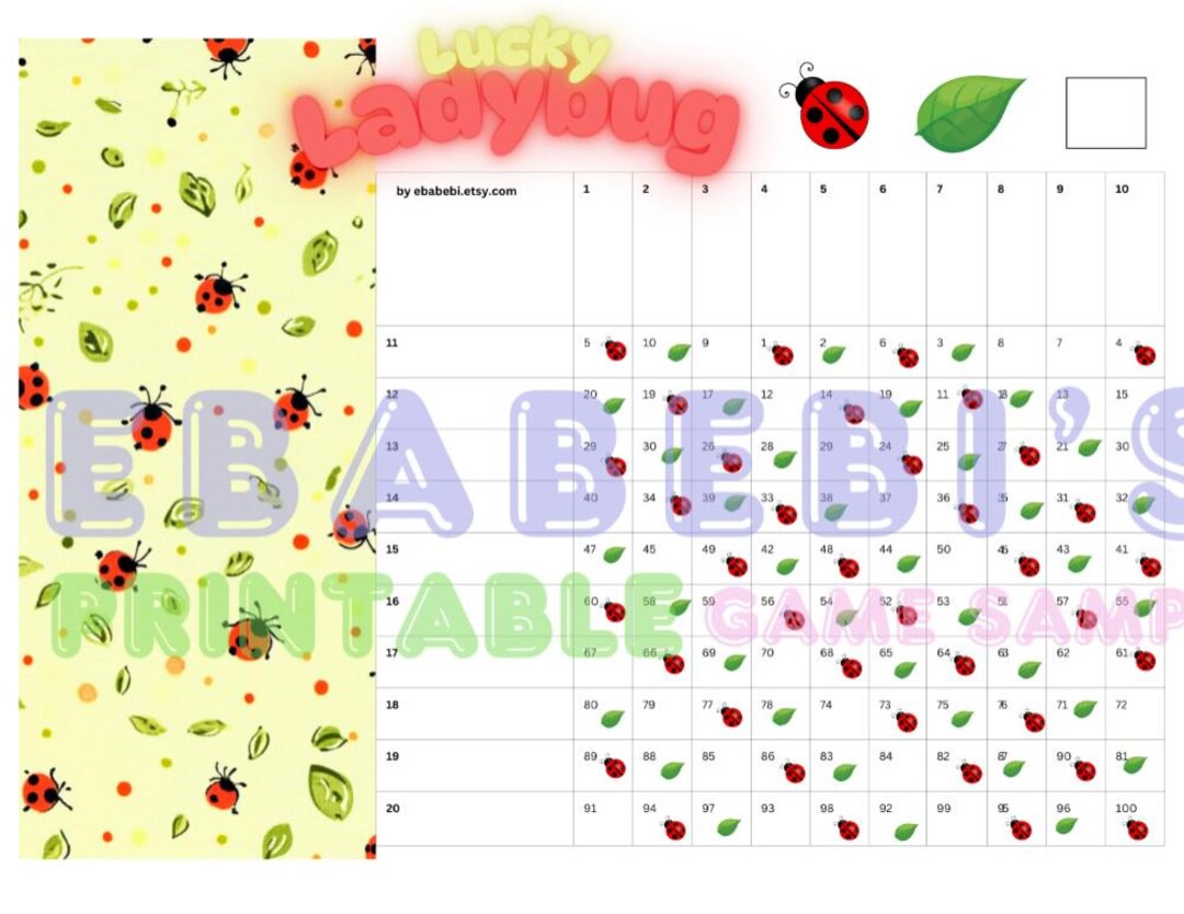 Spring Ladybug Easter Bingo Boards - Instant Download -20 Lines -girly ...