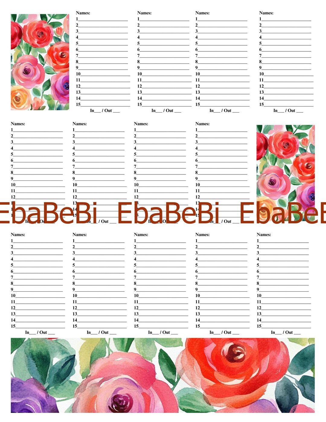 15 Line Bingo Letter Bingo Notebook Page | With 13 Printable Adult ...