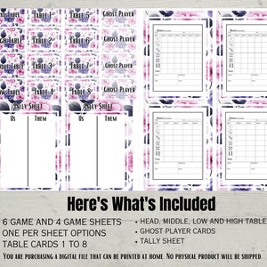 Generic Bunco Bundle Deluxe Scorecards, Table Cards, Ghost Player Cards ...