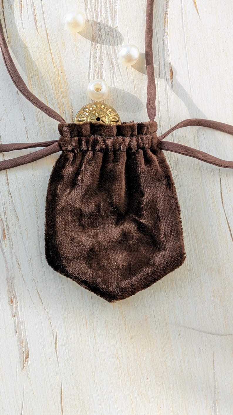 Boho Velvet Necklace Crystal Pouch - Healing Energy Amulet Bag ...