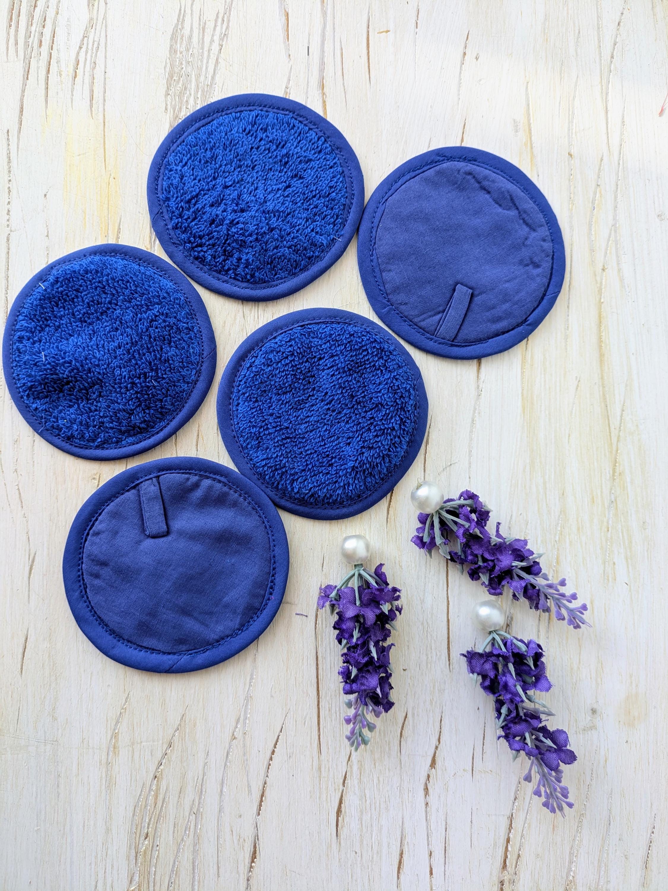 Elegant Blue Reusable Makeup Remover Pads, Crafted From Organic ...