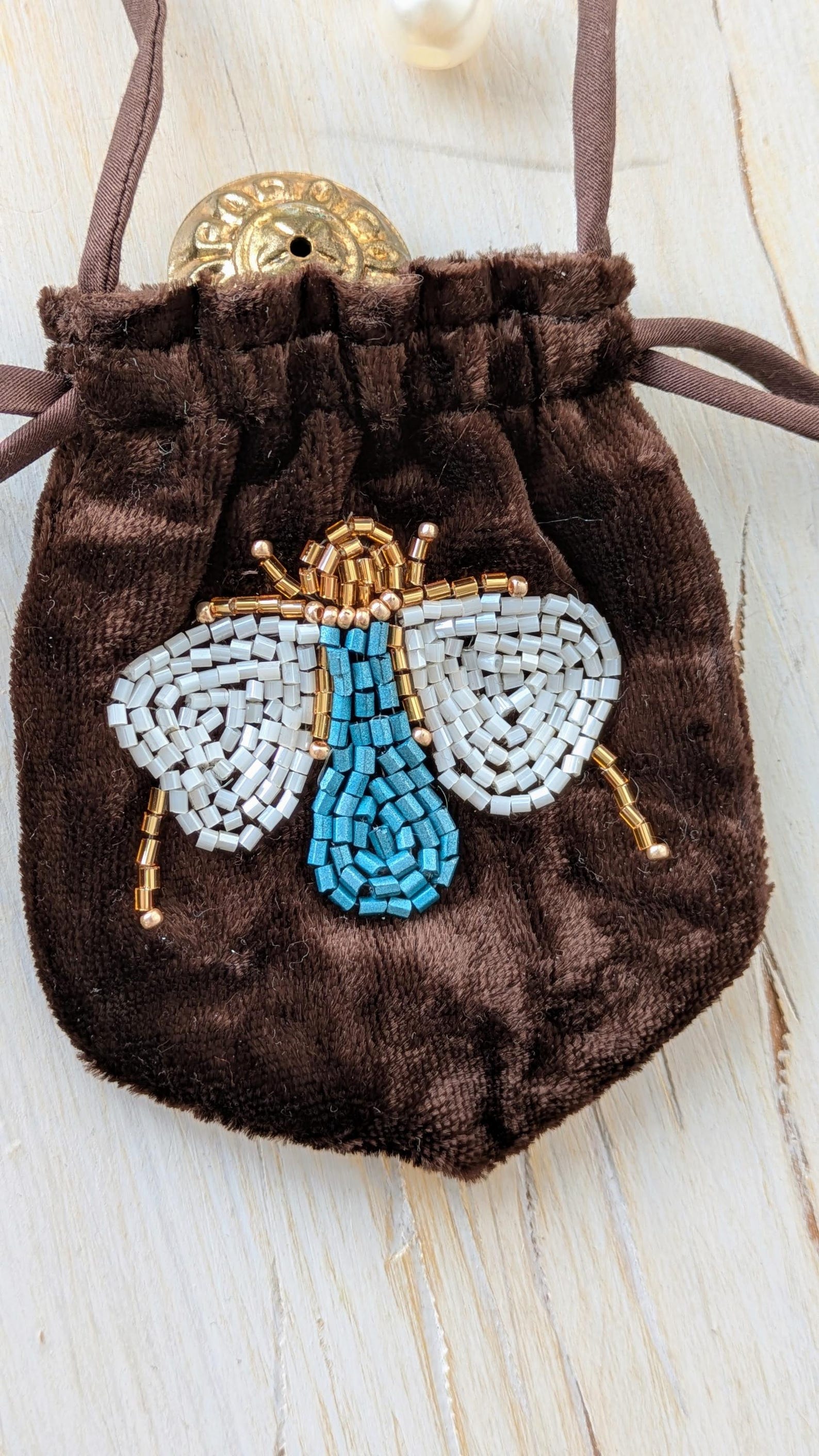 Crystal Carrier Pouch Necklace - Bohemian Velvet Amulet Bag, Healing ...