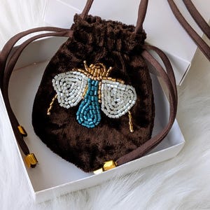 Crystal Carrier Pouch Necklace - Bohemian Velvet Amulet Bag, Healing ...