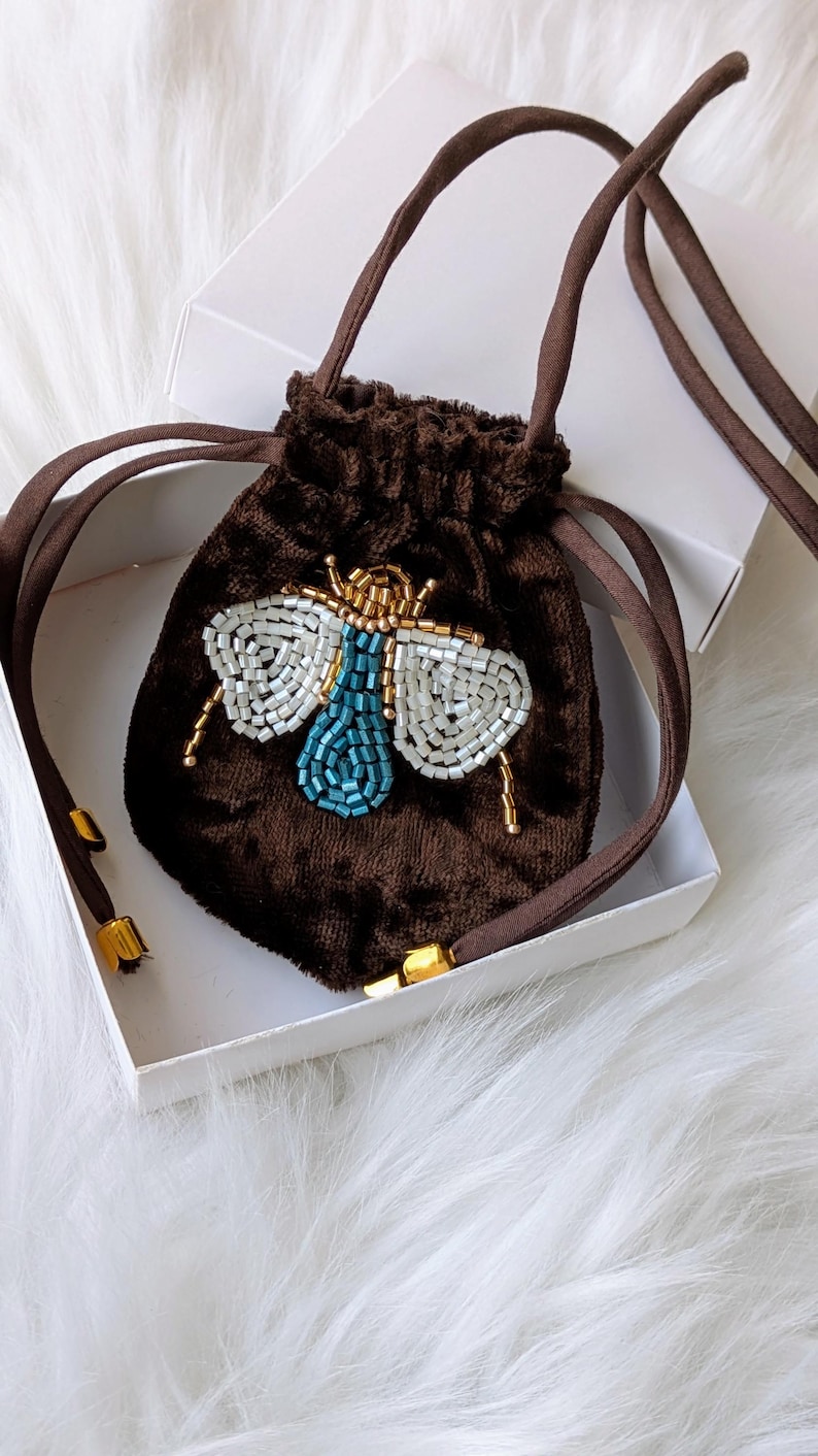 Crystal Carrier Pouch Necklace - Bohemian Velvet Amulet Bag, Healing ...