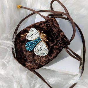 Crystal Carrier Pouch Necklace - Bohemian Velvet Amulet Bag, Healing ...