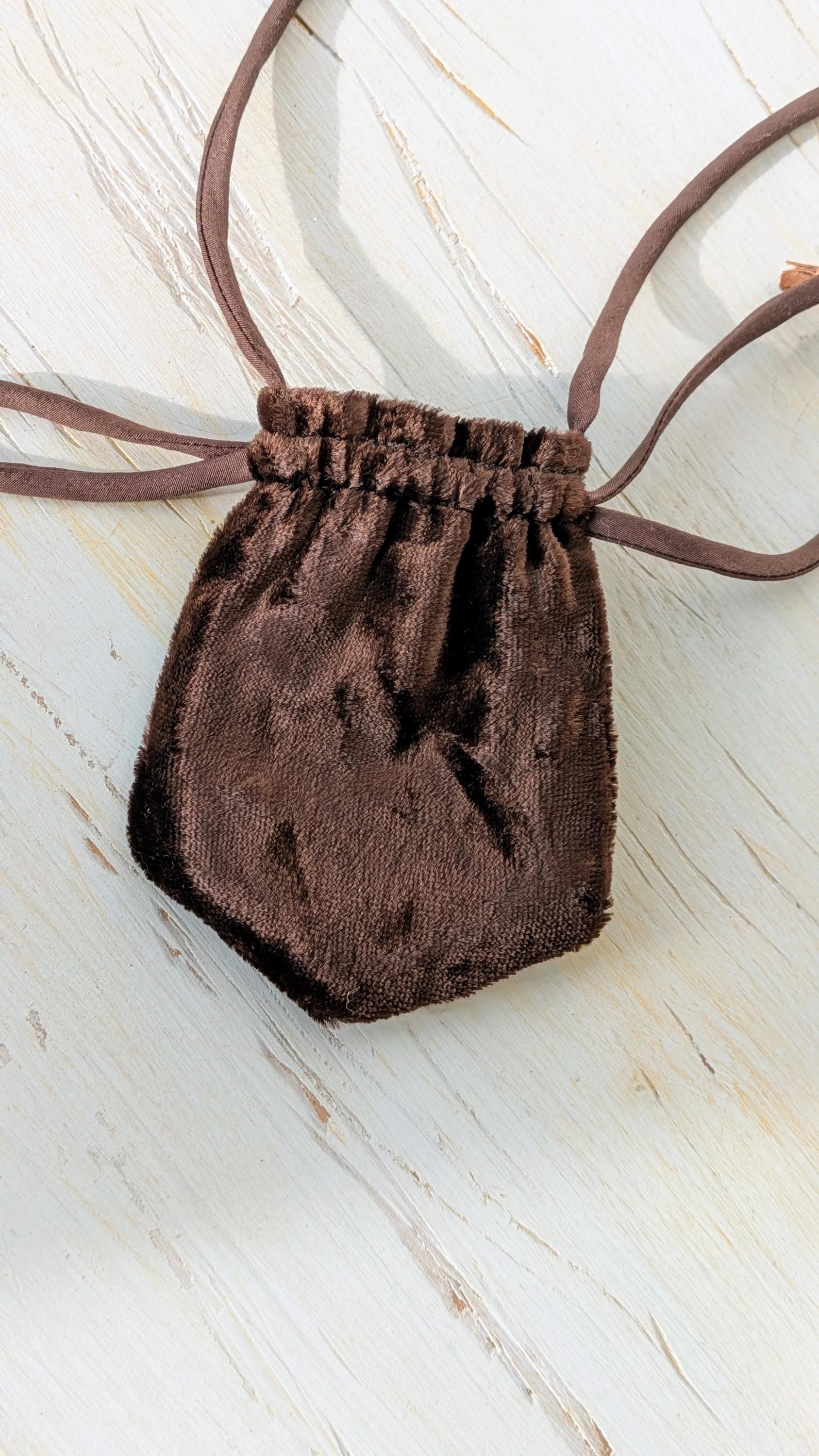 Boho Velvet Necklace Crystal Pouch - Healing Energy Amulet Bag ...