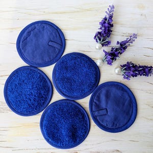 Elegant Blue Reusable Makeup Remover Pads, Crafted From Organic ...