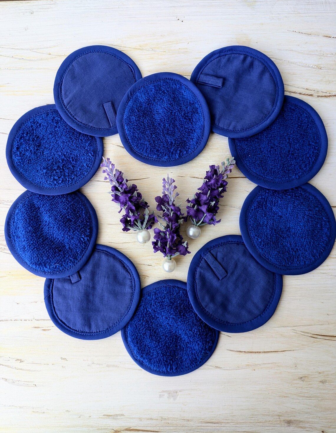 Elegant Blue Reusable Makeup Remover Pads, Crafted From Organic ...