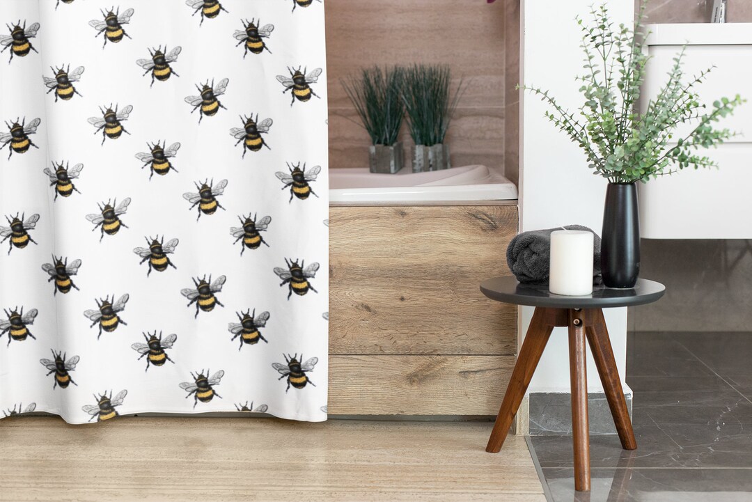 Shower Curtain | Shower Curtains | Bee Bathroom Decor | Bath Curtain ...