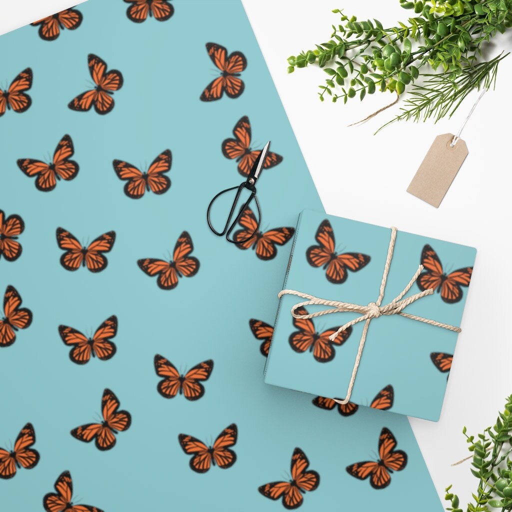 Wrapping Paper Roll Monarch Butterfly Homemade Paper - Etsy