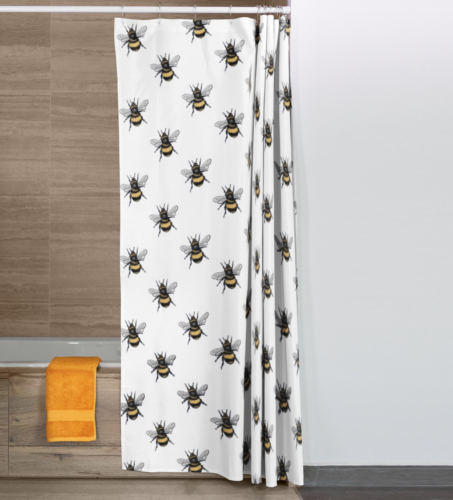 Shower Curtain Shower Curtains Bee Bathroom Decor Bath - Etsy