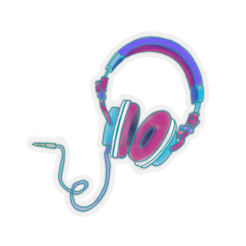 Headphones Sticker Waterbottle Stickers Musical Stickers Earphones ...