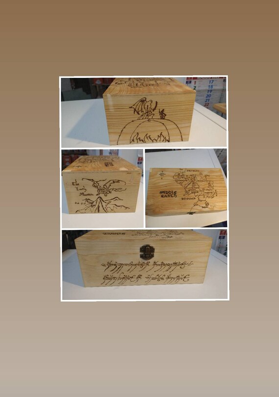 Lord of the Rings Box LOTR Wooden Box Handmade Pyrography | Etsy