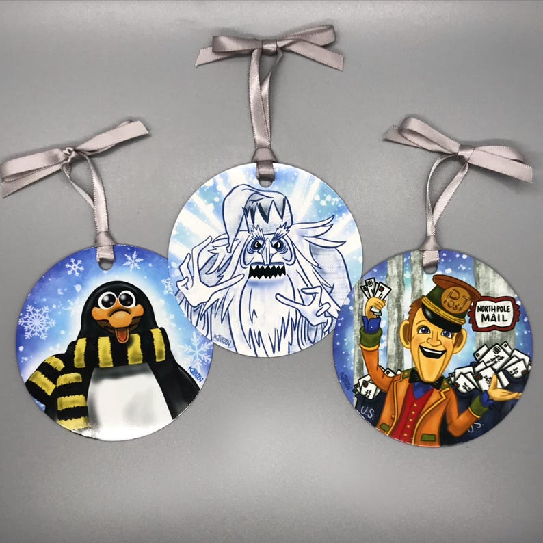 Topper, Winter and Mailman Inspired Original Illustrations on 3.5" Two ...