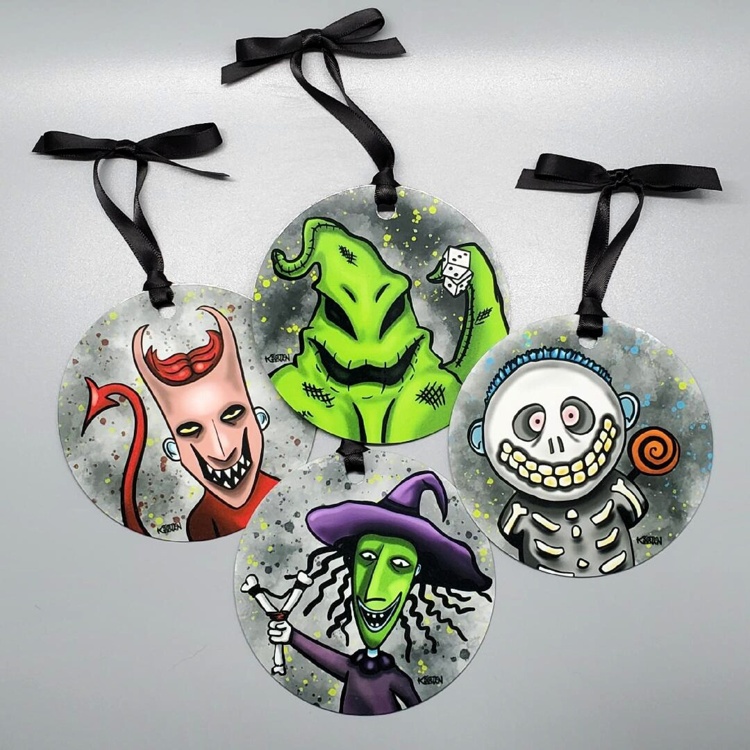 Boogie, Lock, Shock and Barrel Inspired Original Illustrations 3.5" Two ...