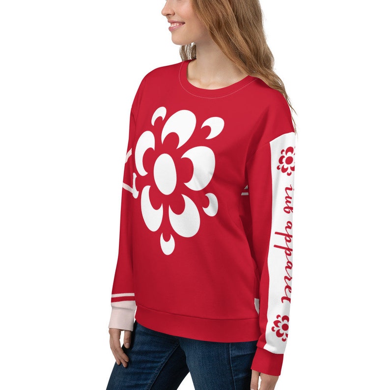 Red / White Abstract Women's Designer Sweatshirt - Etsy