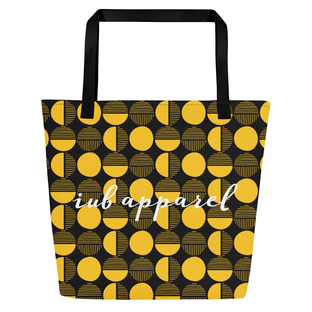 Yellow / Black Half Moon Large Tote Bag - Etsy