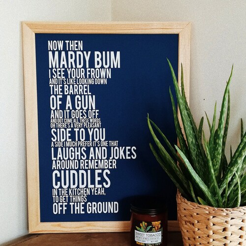 Arctic Monkeys Mardy Bum Lyric Print Wall Print Poster - Etsy
